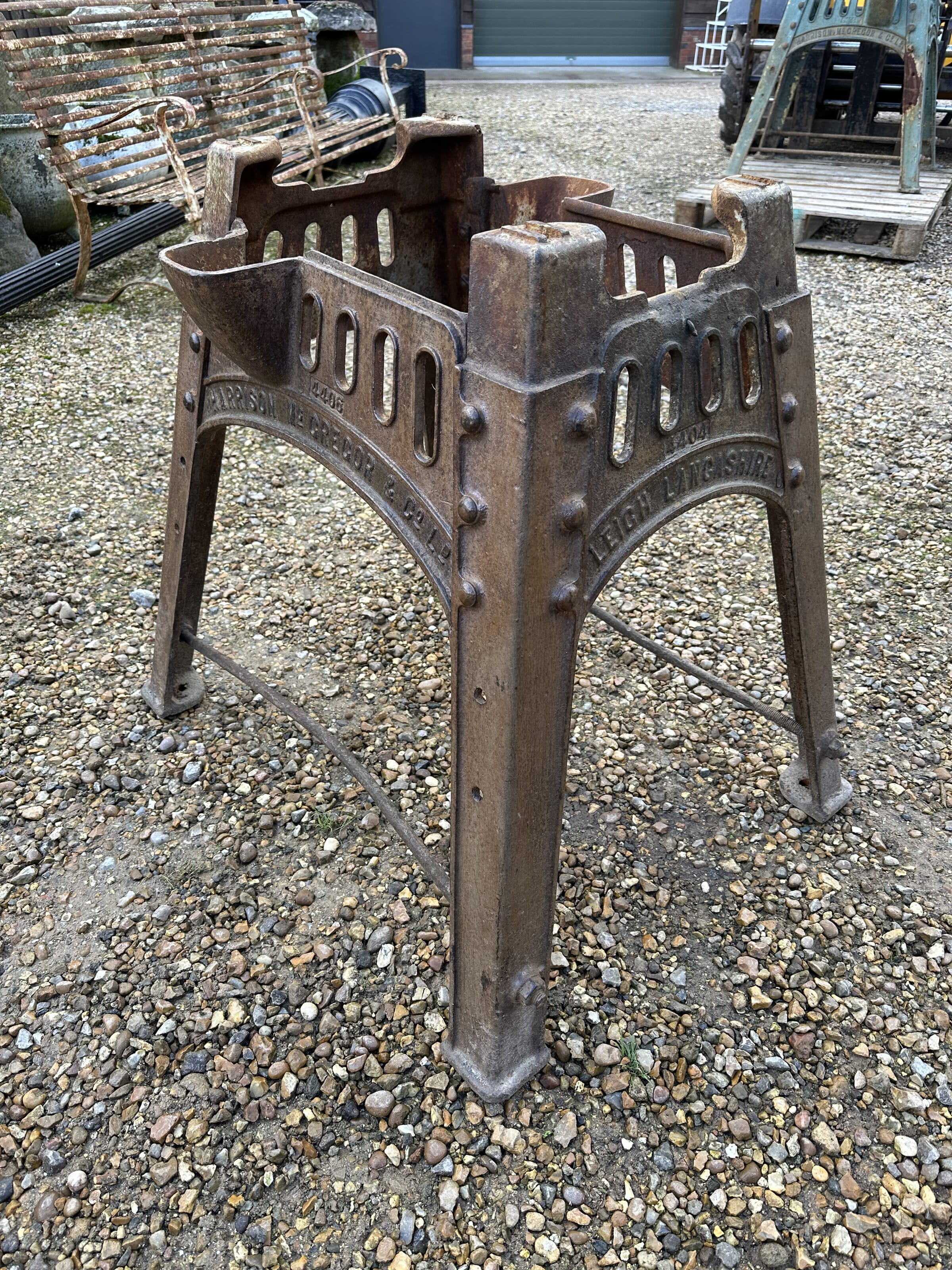 Original Salvaged Cast Iron Industrial Table Base
