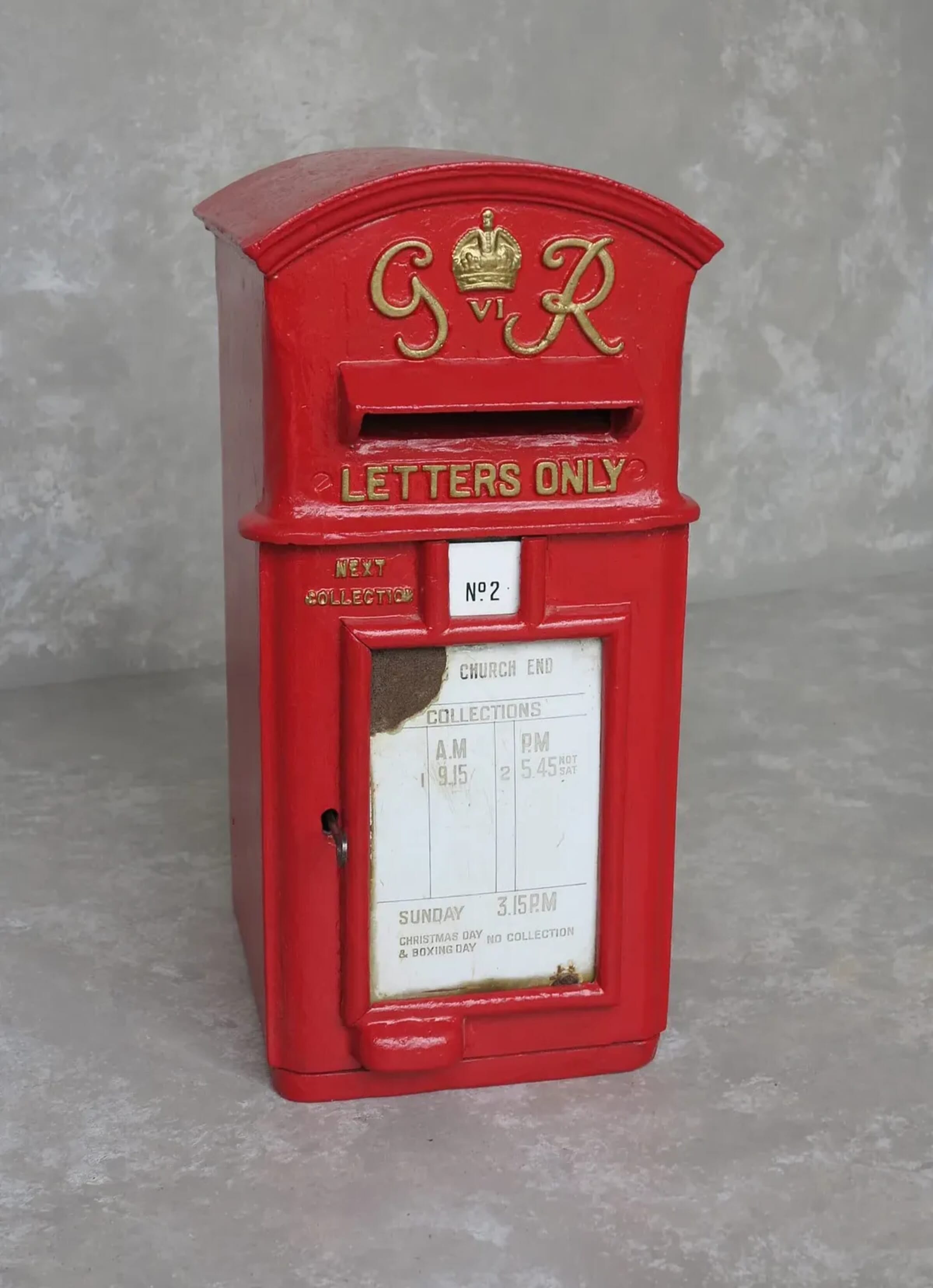 Original Old Pole Mounted George 6th Cast Iron Post Box
